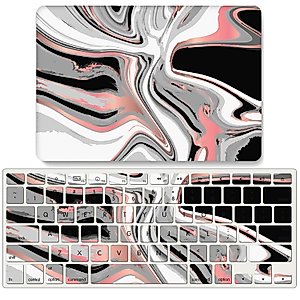IVY Fluid Marble Design Folio Hard Case for MacBook Air 13 with M2 (Models: A2681) with Keyboard Cover - D
