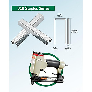 meite 20 Gauge J10 Series 7/16-Inch (11.2mm) Crown 1/2-Inch Length Upholstery Staples for Staple Gun, Fine Wire Galvanized Staples for Carpet, Work Box, Cable, Shed (5,000 Pieces)