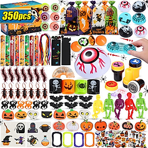 Shineloha 350pcs Halloween Party Favors, Halloween Toys Bulk | Halloween Assortment Toys for Kids, Goodies Bags, Party Supplies | Treasure Box Prizes, Classroom Prizes