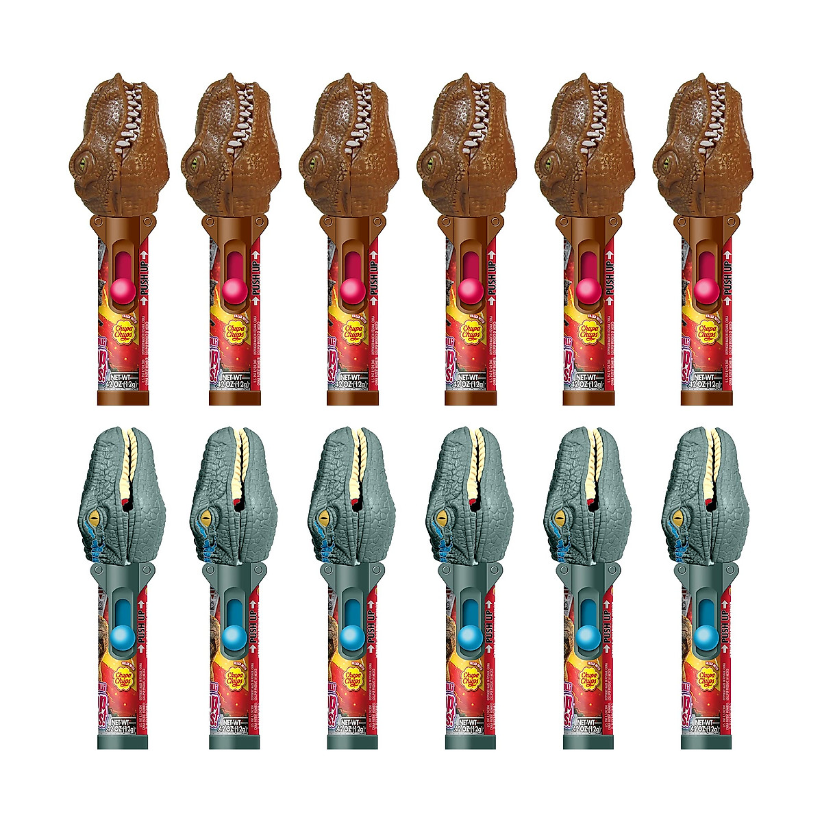 Pop Ups! Jurassic World Lollipop Holder | Gift for Halloween, Jurassic Park Fans | Bulk Set of 12 | Lollipops Included