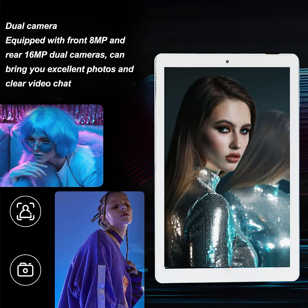 EBTOOLS 2 in 1 Tablet PC Set, 10.1 Inch Tablet for Android 11, 8 Core 4GB RAM 64GB ROM 5G WiFi Calling Tablet, 1920X1200 HD, 8MP 16MP Camera, 8800mAh, with Keyboard Headset Leather Mouse