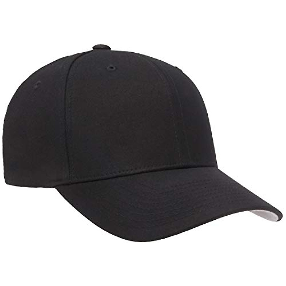 Flexfit Cotton Twill Fitted Cap, Black, Small/Medium