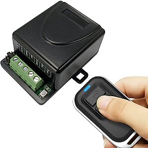 UHPPOTE 433MHz 1-Channel RF Wireless Remote Control Switch Input Voltage 12VDC for Garage Door Openers, Electirc Lock, LED Lights, etc.
