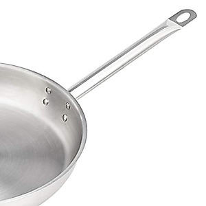 AmazonCommercial 12" Stainless Steel Aluminum-Clad Fry Pan with Helper Handle