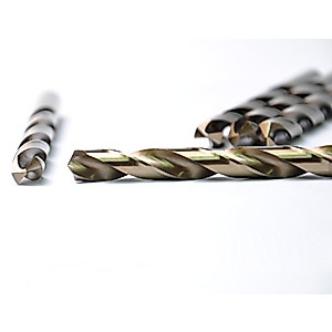 DRILLFORCE 5PCS 31/64" Inch HSS General Purpose Heavy Duty Jobber Cobalt Twist Drill Bits,Ideal for Drilling on mild Steel, Copper, Aluminum, Zinc Alloy etc.