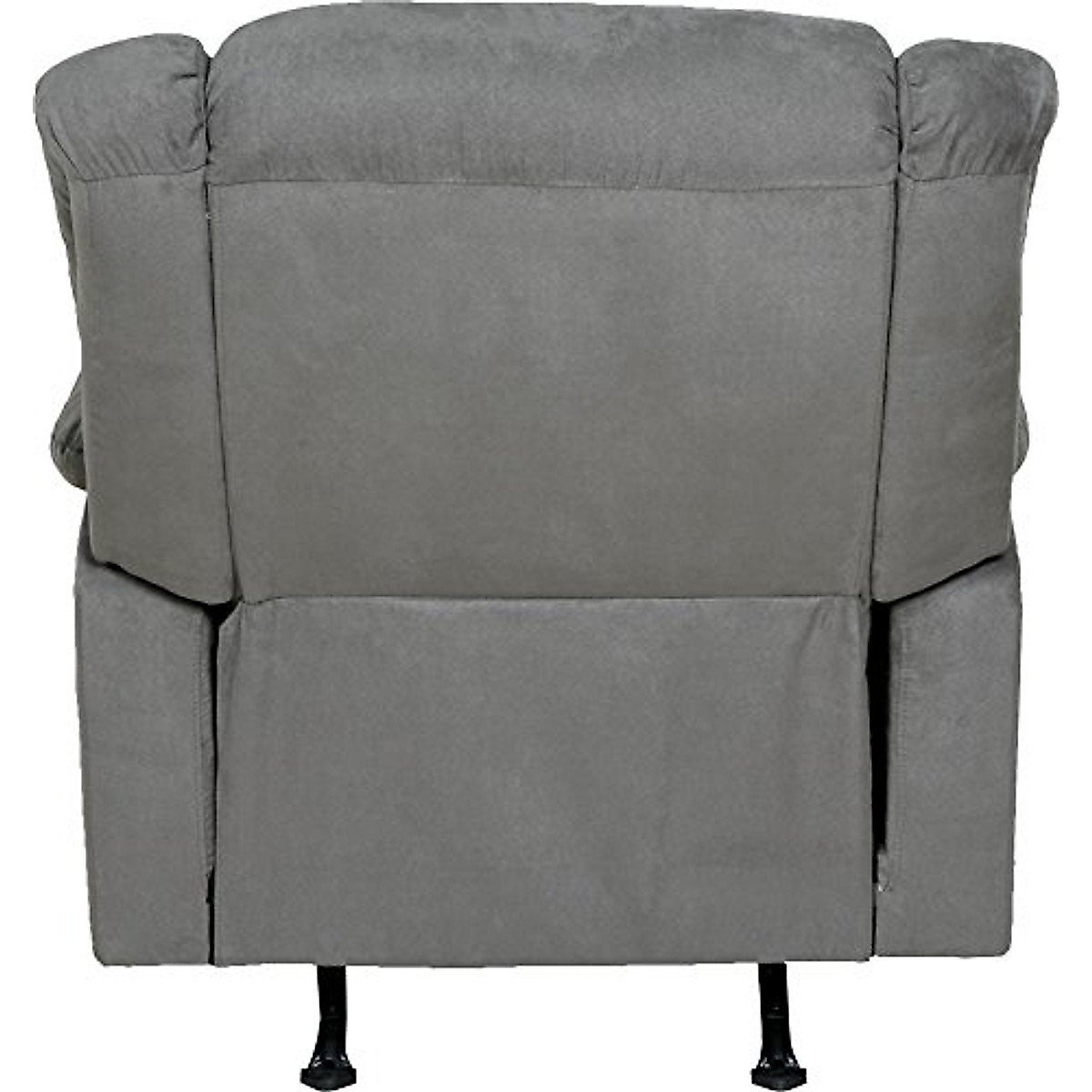 Relaxzen Longstreet Rocker Recliner with Massage, Heat and Dual USB Ports, Microfiber, Gray