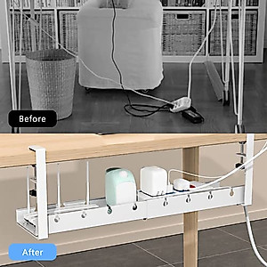 desktop cable management –under desk cable with Adhesive Cable Clips, Cable Hooks, Hook and Loop Cable Holder – Cord Organizer for Desk, Reception, Office – Adjustable Wire Holder (Black)