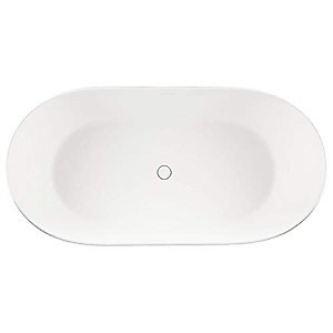 Signature Hardware 918954-64 Winifred 64" Resin Soaking Freestanding Tub with Integrated Drain and Overflow