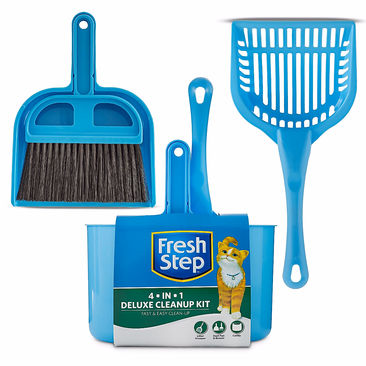 Fresh Step Starter Kit for Cats | Cat Litter Cleanup Kit with Everything Pet Parents Need for Cat and Kitten Cleanup| Cat Litter Box Deluxe Cleanup Kit