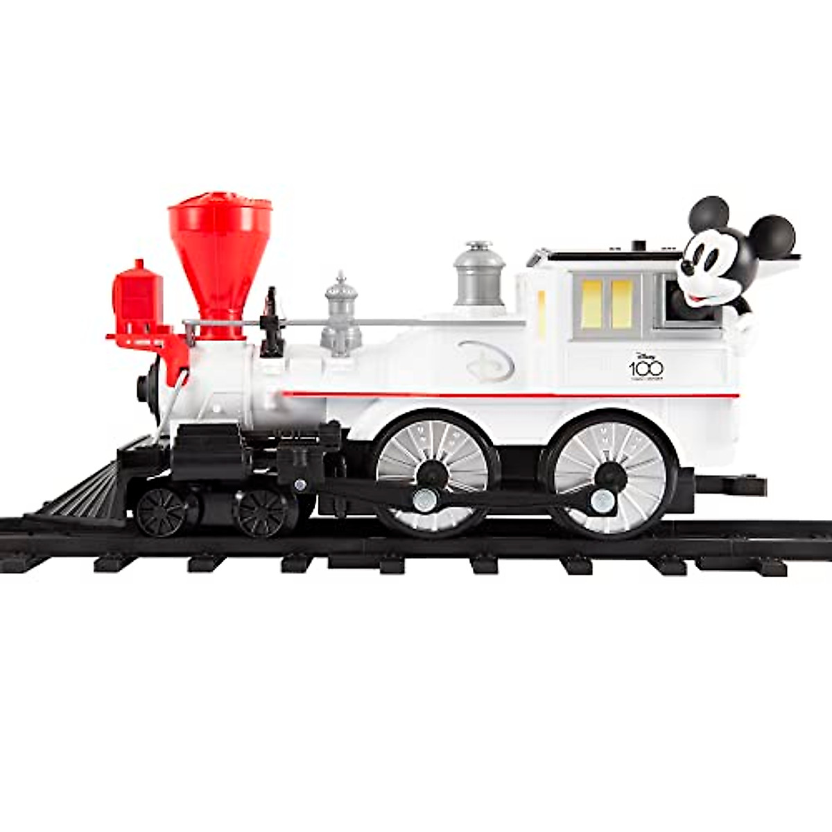 Lionel Disney100 Celebration Ready-to-Play Battery Powered Model Train Set with Remote, White, Black, Red, Large