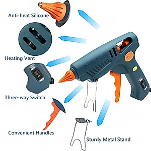 Hot Glue Gun Full Size, 60W/100W Hot Glue Gun kit with 28pcs Glue Sticks,90s Fast Preheating Gluegun,Melting Glue Gun Set for Crafts School DIY Arts Home Quick Repairs