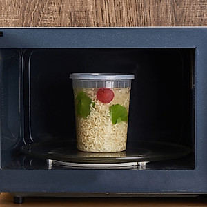 32oz Plastic Deli Containers, 24 Sets - Leakproof, Stackable, BPA Free, Microwavable, Freezer Safe