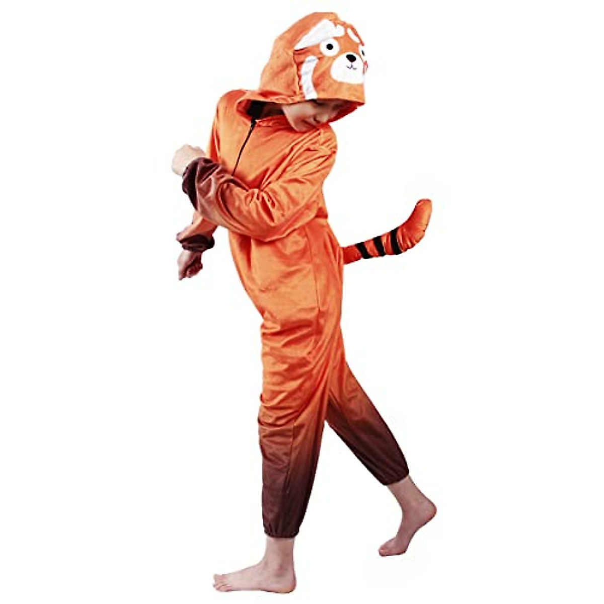 Cosroyce Halloween Red Panda Costume Kid's Raccoon Costumes Jumpsuit Onesie Outfit Mei Cosplay for Girls, Kids-S(Height:41inch-45inch) (CR-RP01)