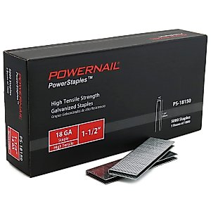 Powernail PS18150 18 Gauge 1/4 Inch Crown 1-1/2 Inch Length Chisel Point Narrow Crown Staple (Box of 5000)