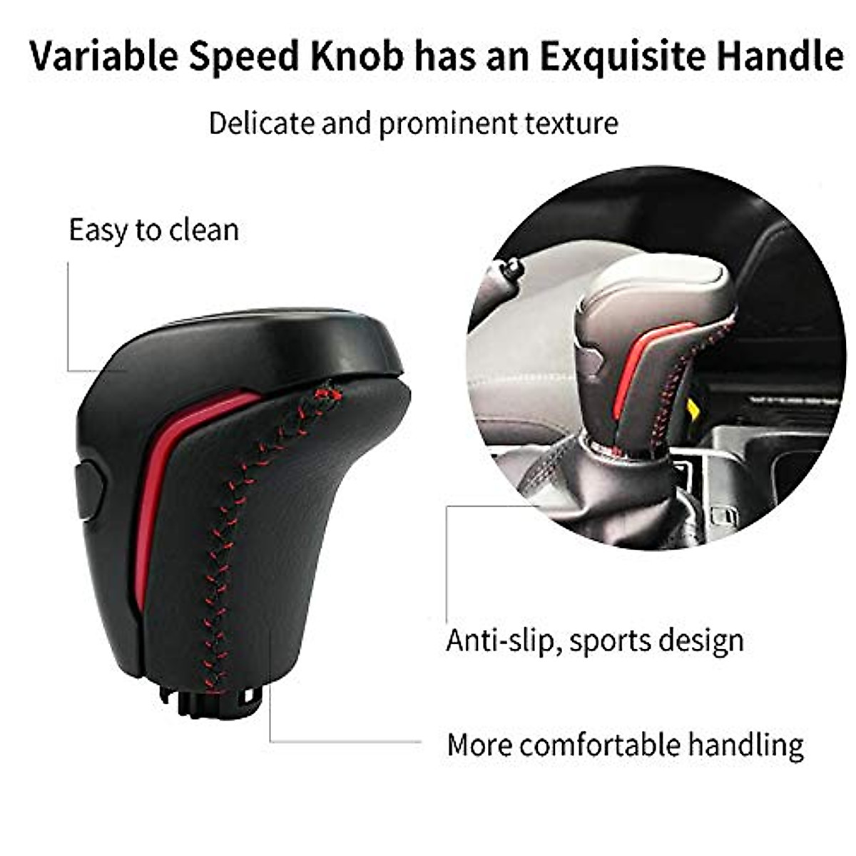 Qnbes Automatic Shift Knob Replace PTR57-35170 Fit for Toyota Tacoma TRD PRO 2016-2021, Automatic Car Gear Shifter Lever Adapter - Black