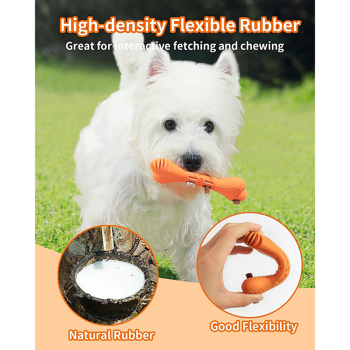 SCHITEC Puppy Chew Toys, [2 Pack] Interactive Treat Dispensing Puzzle Toy for Small Dogs, Tough Rubber Teething Dog Bones for Puppies