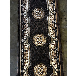 YHSF Traditional Floral Area Rug - Rugs for Living Room, Bedroom, Entryway, Dining Room, Kitchen Rugs Non Slip Washable Carpet Rug - Easy Clean Colorful Flower Rug - Black, 2 ft x 7 ft