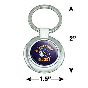 GRAPHICS & MORE UC Santa Barbara Gauchos Keychain Classy Round Chrome Plated Metal