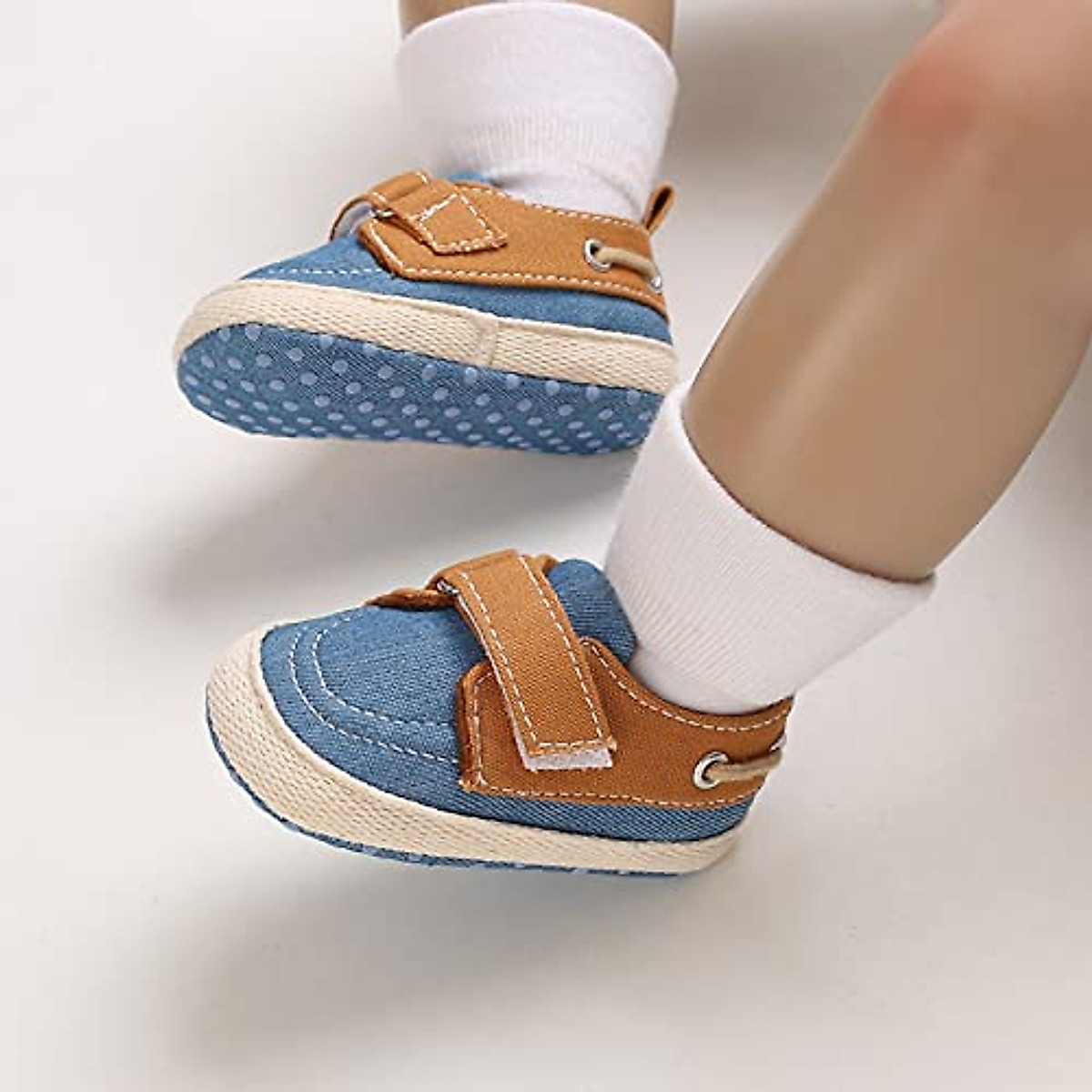 Mercatoo Children and Infants Toddler Shoes Spring and Autumn Boys and Girls Casual Shoes Soft and Light Flat Bottom Coloblock Comfortable and Simple Slip On Tennis Shoes Size 5 (Blue, 12-18 Months)