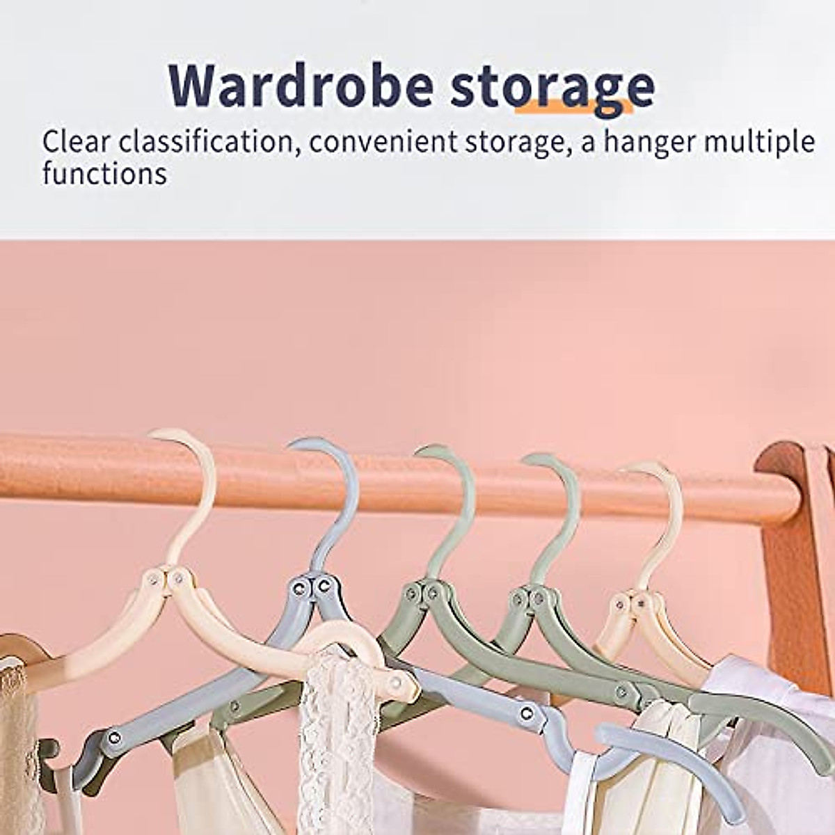 GothaBach 20 Portable Folding Clothes Hangers, Portable Folding Travel Hangers, Clothes Drying Rack for Travel(Multicolor)