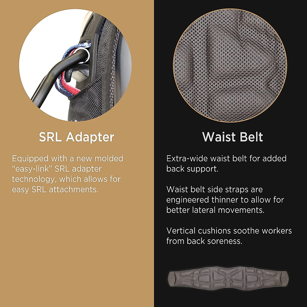 AFP Fall Protection Full-Body Premium American Flag Safety Harness, Vented & Padded Shoulder, Legs & Back, 8” Thick Back Support Belt, Aluminum D-Rings, Tongue Buckle, Quick Release (OSHA/ANSI PPE)