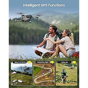 Holy Stone HS600 2-Axis Gimbal Drones with 4K EIS Camera for Adults, Integrated Remote ID, 2 Batteries 56-Min Flight Time, 10000 FT Range Transmission, GPS Drone with Brushless Motors, 4K/30FPS