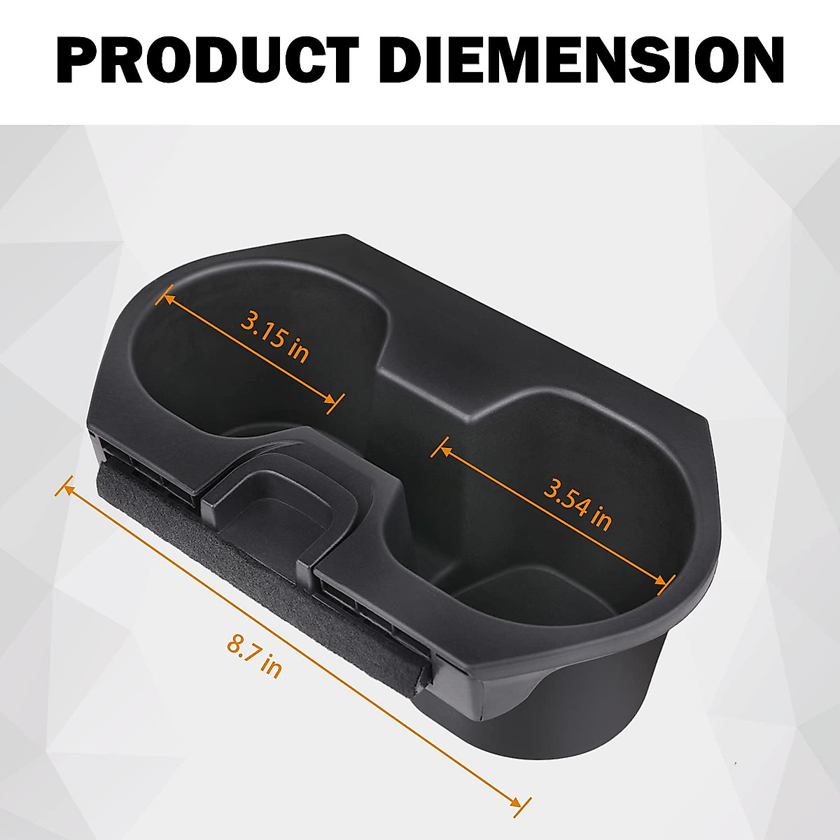 Cup Holder Insert for Honda Civic Cup Holder 2016 2017 2018 2019 2020 2021 Honda Civic Accessories Lx Ex Si Sport Hatchback Center Console Drink Cup Holder 83446-TBA-A01ZA Black