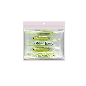 Papa.Jiang Soft Fishing Lure, Artificial Lure Swimbaits, Wiggle Paddle Tail, Multiple Color Available, Saltwater/Freshwater (Light Brown, 3.9'')