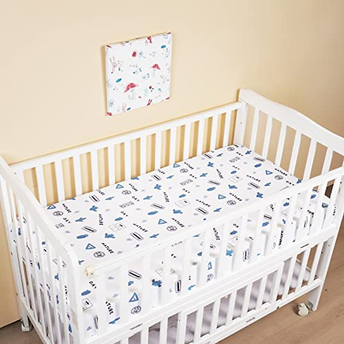 PHF Soft Car Crib Sheet Fitted, 2 Pack Silky Comfy Breathable Baby Sheets for Boys Girls，28x52x9in Fits Standard Crib and Toddler Mattresses, Cars