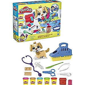 Play-Doh Care 'n Carry Vet Playset for Kids 3 Years and Up with Toy Dog, Storage, 10 Tools, and 5 Modeling Compound Colors, Non-Toxic