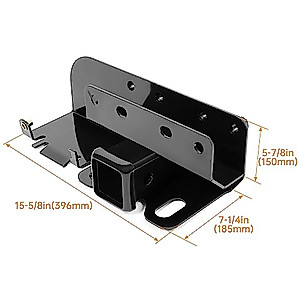 KUAFU 2" Trailer Hitch Compatible with 2021-2023 Ford Bronco 2 Door 4 Door Class 3 Trailer Tow Hitch Receiver Assembly Steel Black