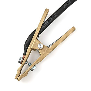 Welding Ground Clamp Lead Assembly, TIG Plasma A Type Grounding Clip 260A Welding Brass Ground Clamp MMA ARC Welder Earth Clamp 3Meter 25mm²