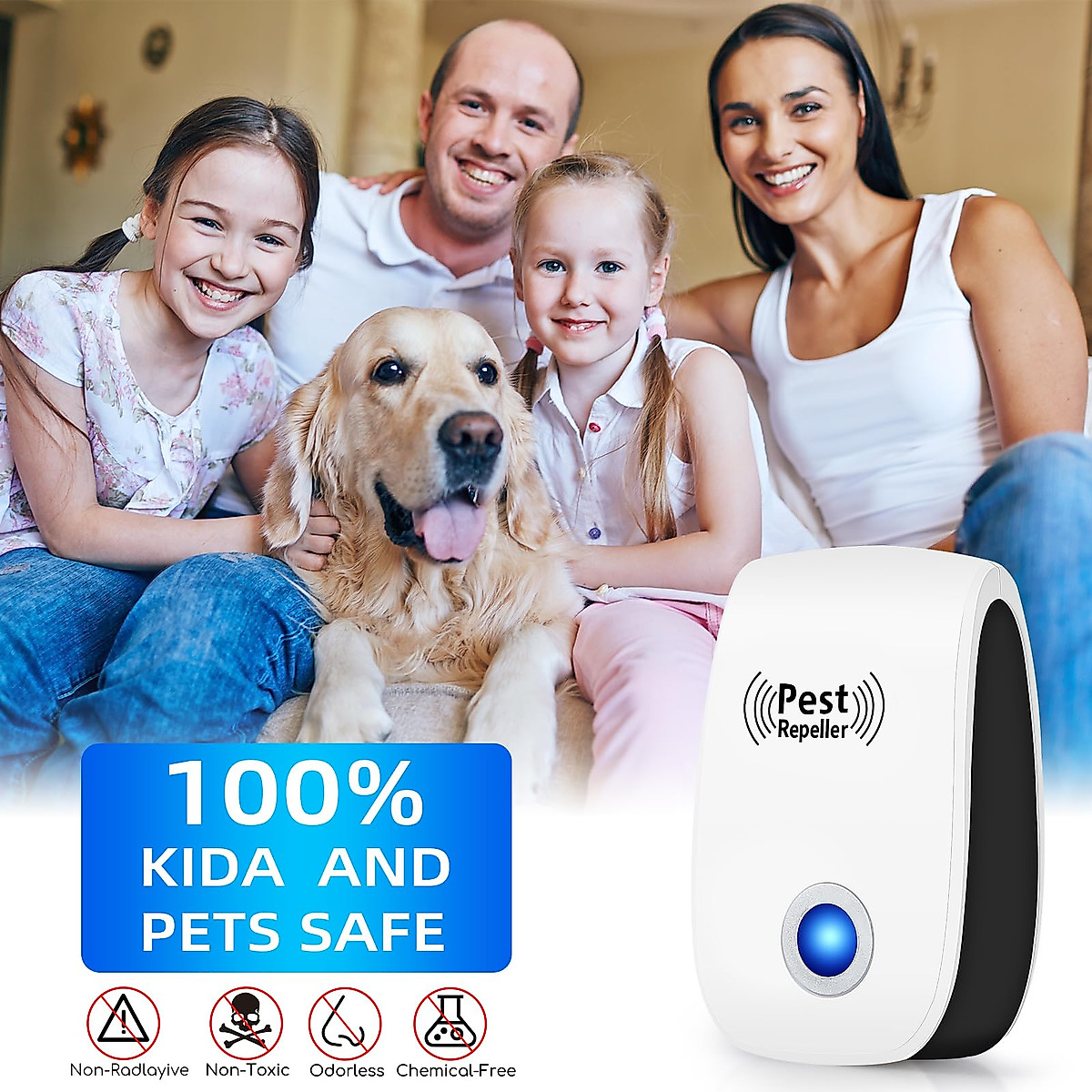 10Pack Upgraded Ultrasonic Pest Repeller Electronic Mouse Repellent Ultrasonic Plug in Rodent Repellent Indoor Sonic Electronic Plug in Pest Controlfor Insect,AntBugs,Mosquito,Rat,Spide,Cockroach