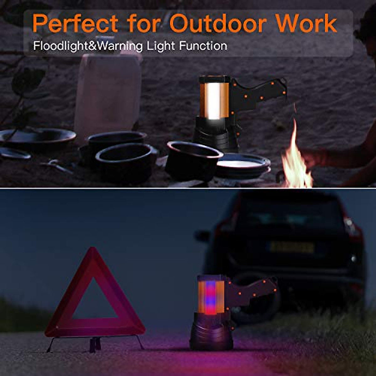 BUYSIGHT Rechargeable Spotlight,Spot Lights Hand held 1000,000 lumens Large Flashlight Handheld Spotlight Lightweight and Super Bright Flashlight (Aluminium_Alloy Golden)