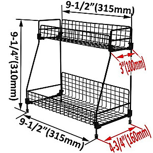 kaileyouxiangongsi 2-Tier Bathroom Countertop Organizer -Cosmetic Organizer- Makeup Organizer Holder for Bathroom -Kitchen Organizer Storage Wire Shelves Basket (Black)