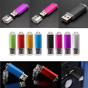 USB Flash Drive Pack of 10 Thumb Drives Bulk, Metal USB 2.0 Memory Sticks Swivel Pen Drive U Disk (10PCS - 8MB (Not GB))