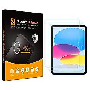 Supershieldz (2 Pack) Designed for iPad 10th Generation 10.9 Inch (2022) Screen Protector, (Tempered Glass) Anti Scratch, Bubble Free