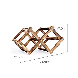 YTCYKJ Wood Wine Rack Freestanding, Wooden Stackable Countertop Wine Rack 3 Bottles Storage Holder Foldable Wine Bottle Display Shelf for Home Kitchen Bar Cabinets