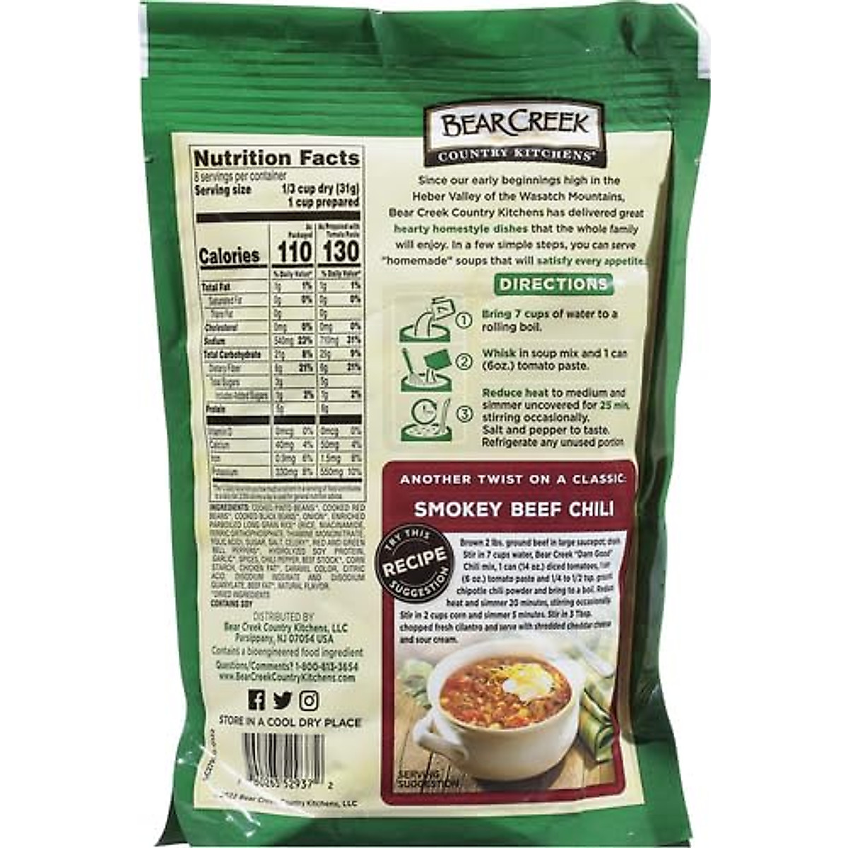 Bear Creek Soup Mix, Darn Good Chili, 8.8 Ounce