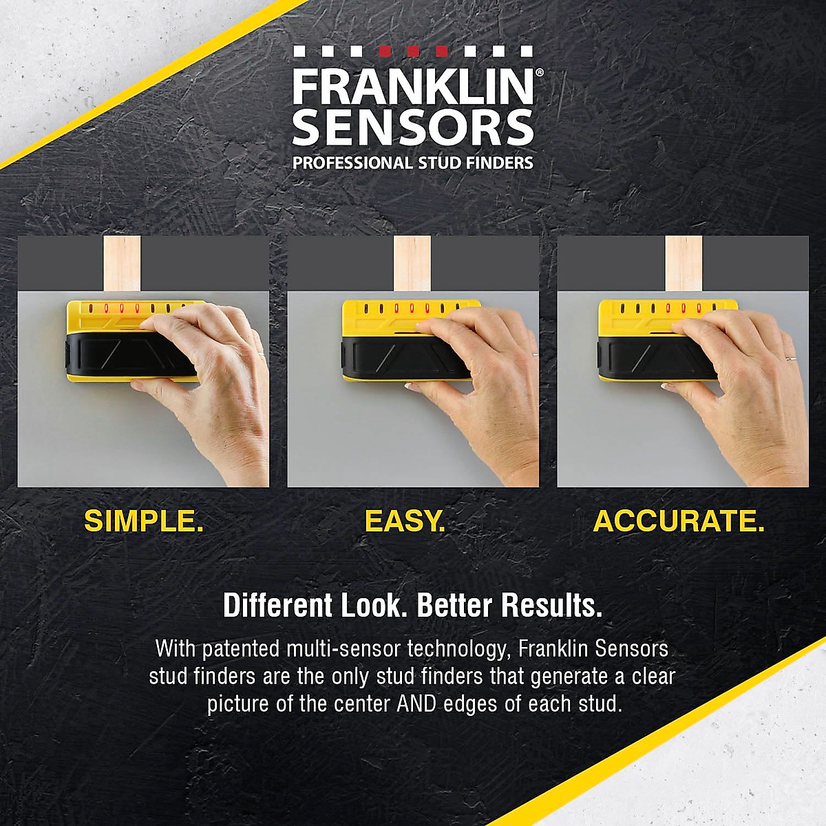 Franklin Sensors ProSensor M70 Stud Finder with 7-Sensors, Wood & Metal Stud Detector/Wall Scanner, Made in The USA