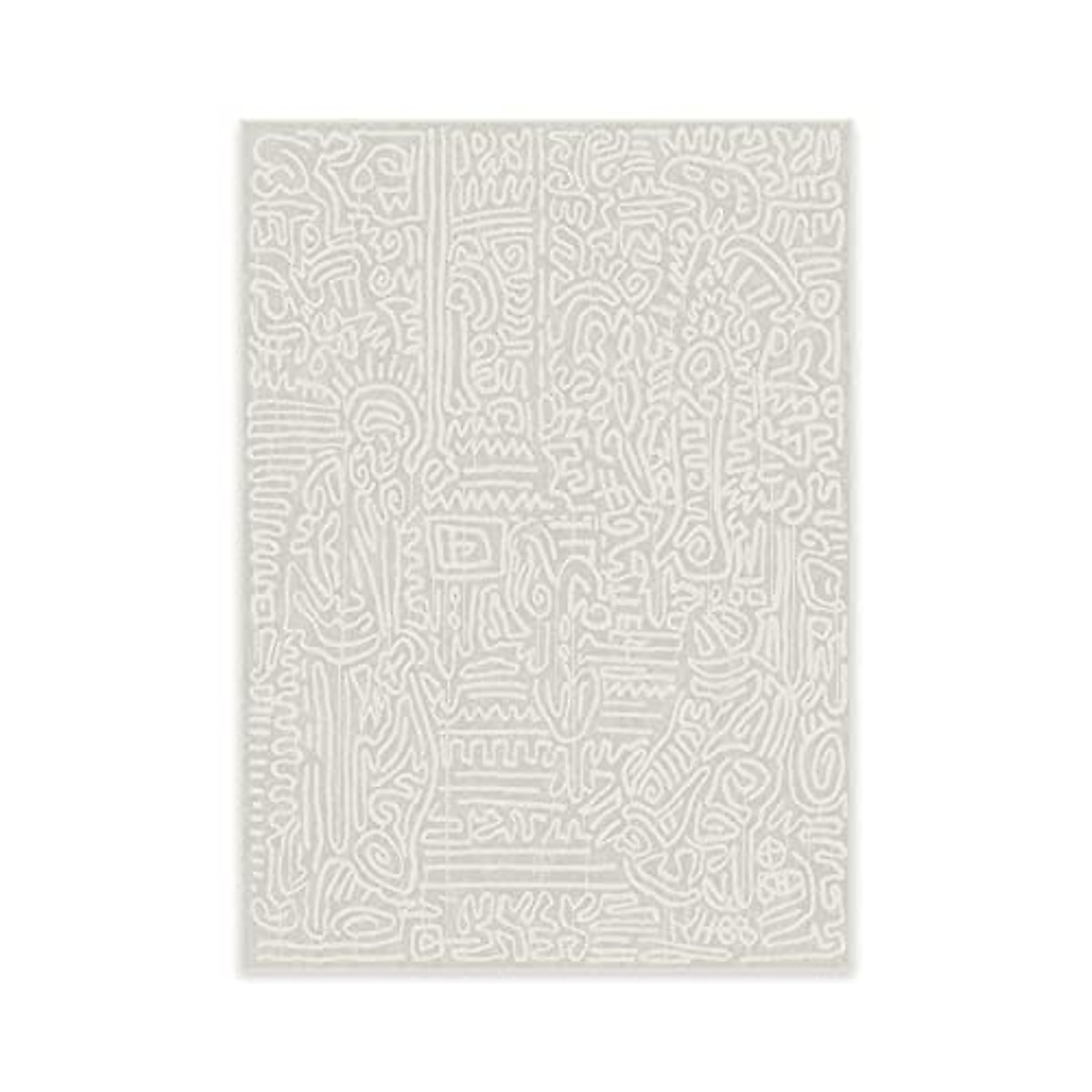 RUGGABLE x Keith Haring Washable Rug - Perfect Area Rug for Living Room Bedroom Kitchen - Child Friendly - Stain & Water Resistant - Freestyle Pearl 5'x7' (Standard Pad)