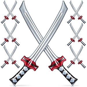 Deekin 24 Pcs Inflatable Ninja Samurai Sword Inflatable Ninja Swords Inflated Katana Sword Toy Blow up Samurai Sword Toy Costume Accessories for Girls and Boys Birthday Ninja Theme Party