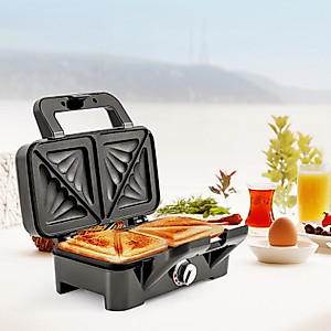 COSTWAY 3-in-1 Sandwich Maker, 1200W Electric Waffle Maker with 3 Removable Non-Stick Plates, Grilled Cheese Maker with 5-Gear Temperature Control, Panini Press Grill for Breakfast