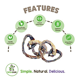 Nature Gnaws Pork Bully Stick Pretzels for Dogs 4-5" (15 Count) - Long Lasting for Light Chewers and Small Dogs - Natural Bacon Dog Chew Treats - Rawhide Free