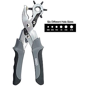 General Tools Revolving Punch Pliers 73 - 6 Multi-Hole Sizes For Leather, Rubber, & Plastic - Hobbies & Crafts