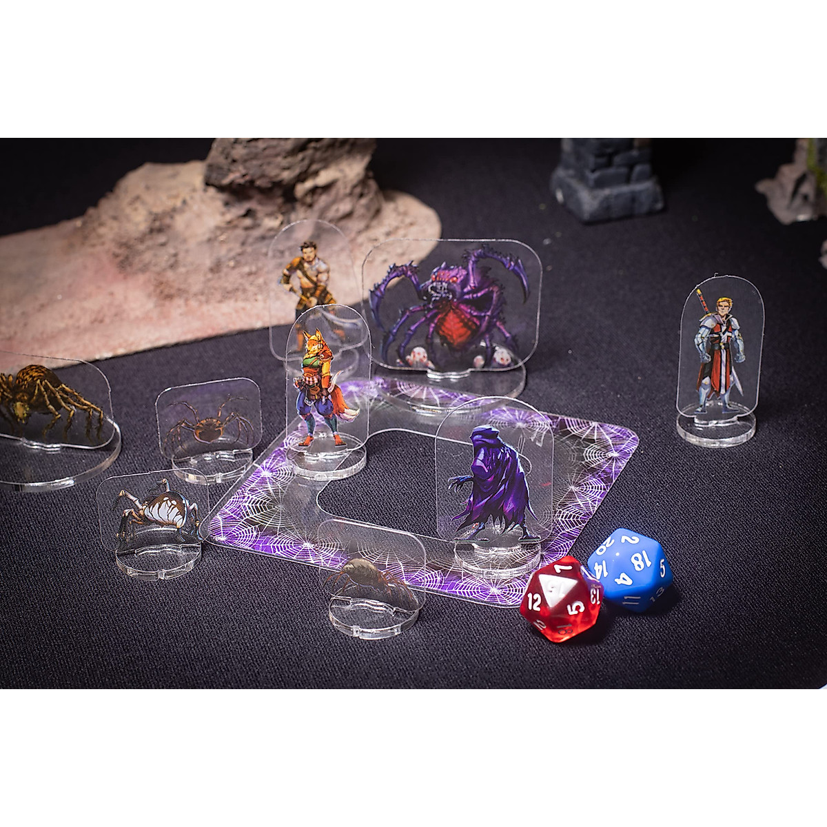 Arcknight Spell Effects Templates for D&D 5E; 24pc Markers for AOE Spells with Reference; Condition, Buff, and Summon Tokens; for DND Pathfinder TTRPG