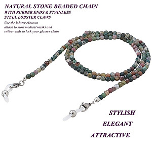 KAI Top Eyeglass Chain Sunglass Chain Fashion Natural Stone Beaded Mask Lanyard Chain Face Mask Holder Chain for Women Men