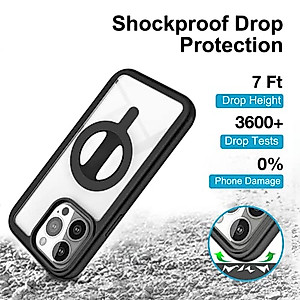 AZALEE iPhone 13 with Silicone Phone Grip, 6.1" iPhone 13 Shockproof Protective Case with 2 Screen Protector Anti-Fall Protective Slim Phone Cover Compatible with MagSafe,Black
