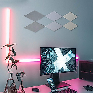 EZLALA 18 Pack Acoustic Panels High Density Diamond 3 colored White, Grey, & Dark Grey Sound Proof PET Noise Absorbing Sound Proof Wall Panels 6"x6"x0.5" Inch Thickness