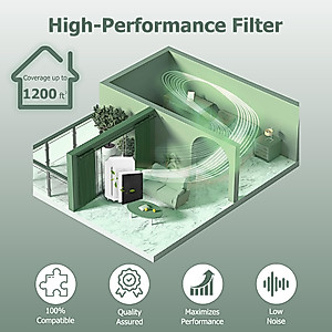 Improvedhand C545 Replacement Filter S Compatible with Winix C545 Air Purifier, 2 Pack H13 True High Efficiency Filter and 8 Pack Activated Carbon Filter